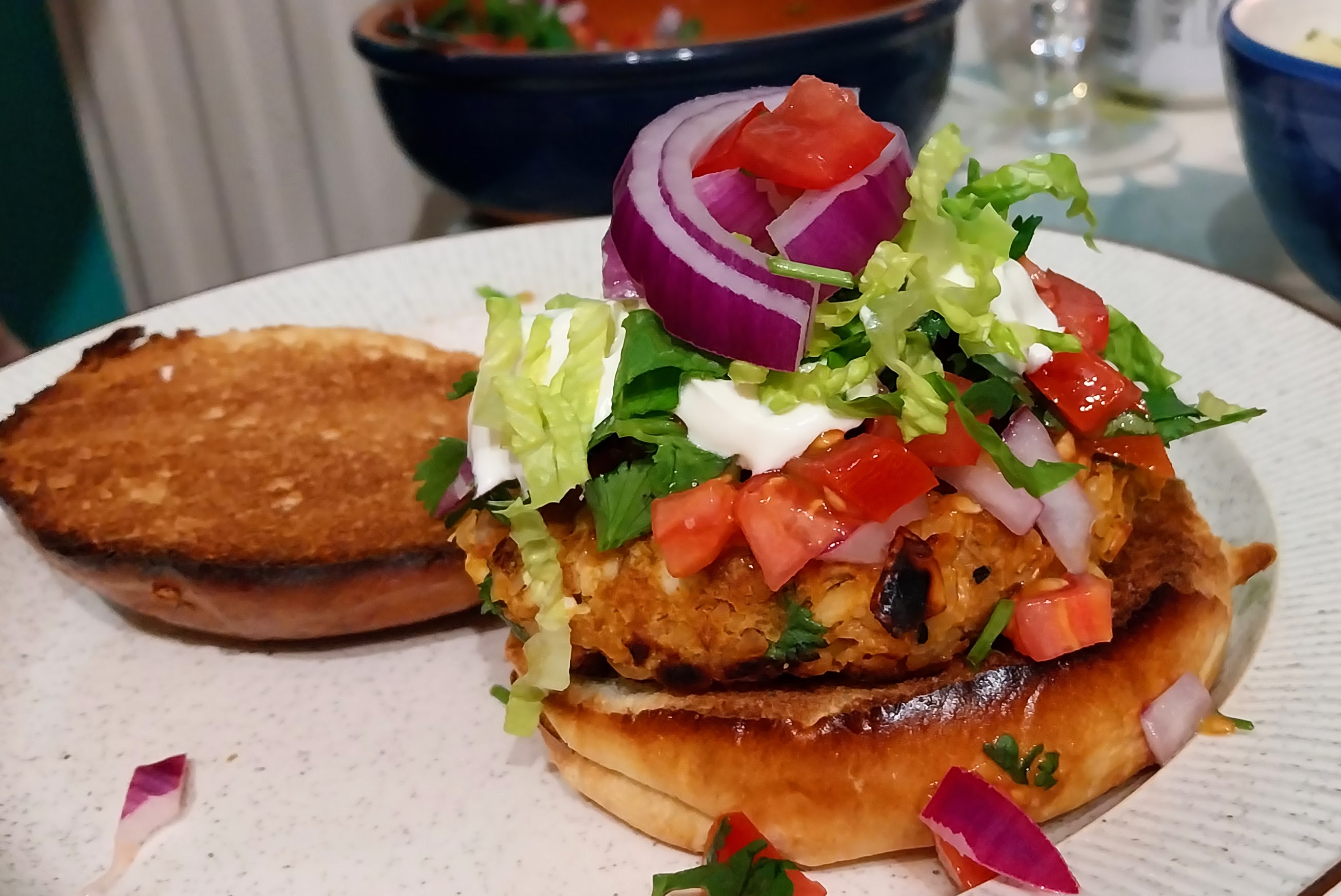 Spicy Bean Burger and Salsa – A Different Kitchen