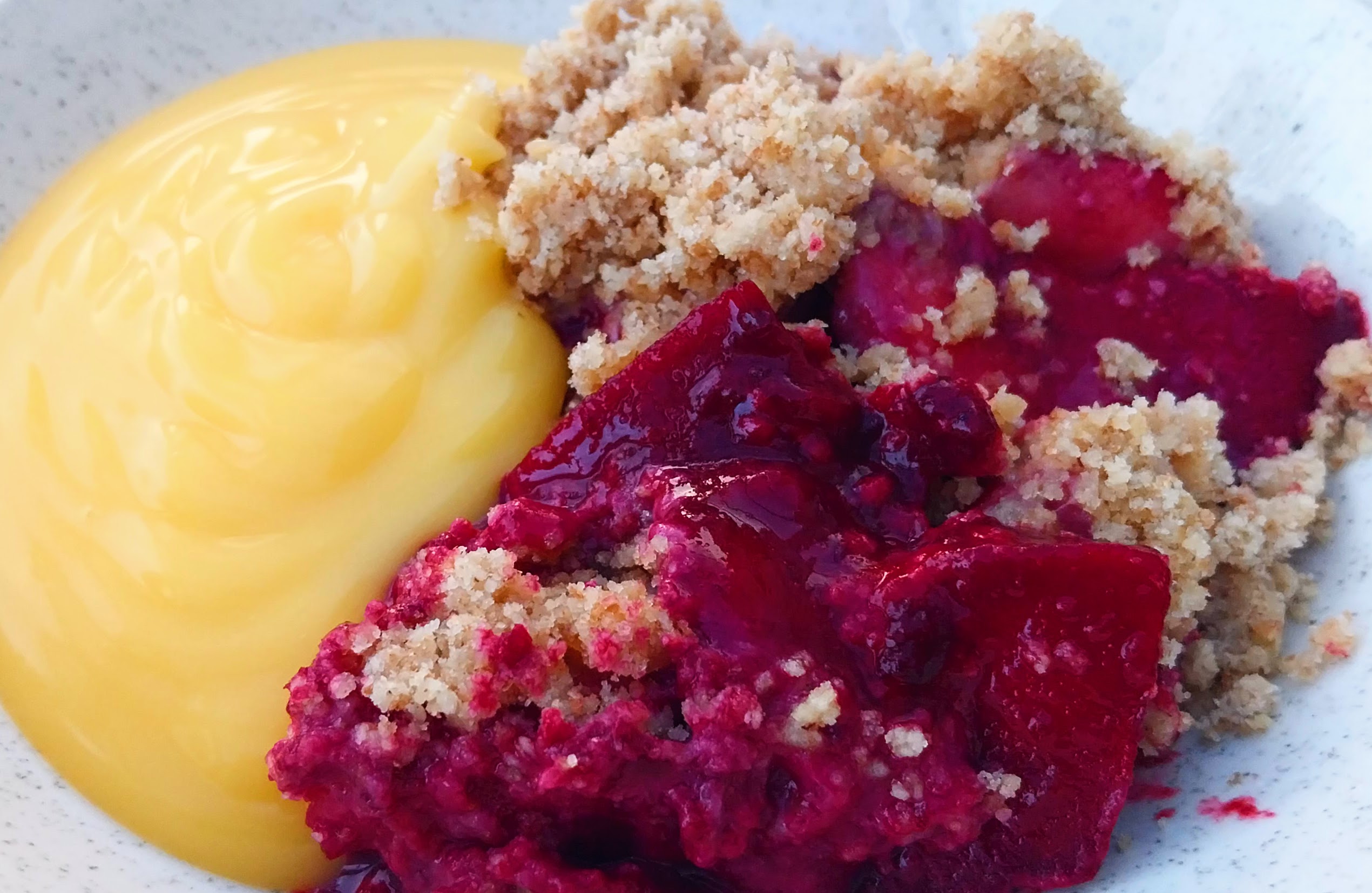 Blackberry & Apple Crumble with Custard – A Different Kitchen